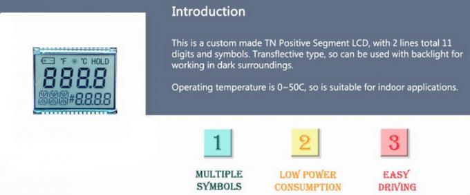 Custom 4 Digit 7 Segment Numeric Display TN Reflective LCD Display For Meter Pin Connector