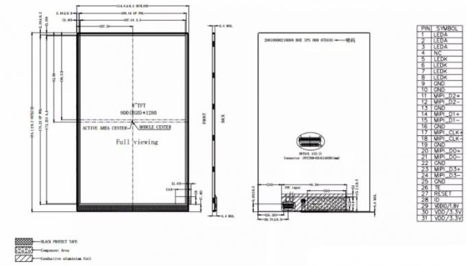 8 Inch TFT LCD Module 800 * 1280 MIPI 4 Lanes LCD Panel Capactive ...
