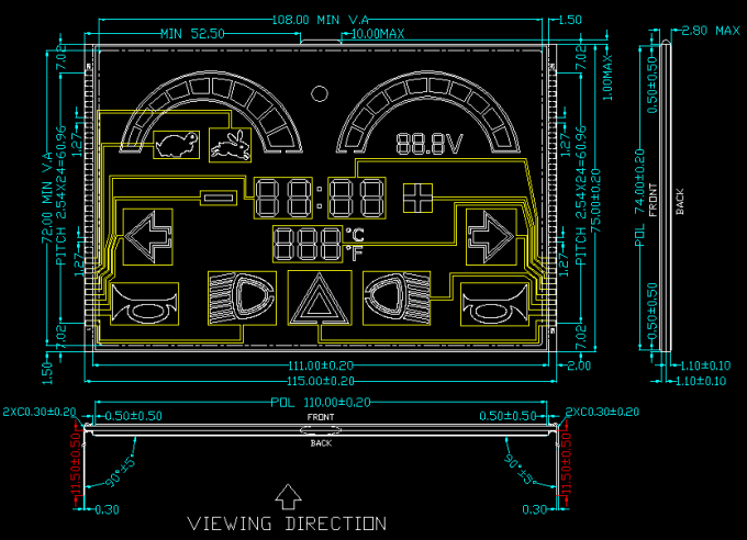 Custom 5V LCD Display Screen Seven Segment Speedometer Car Speed Meter