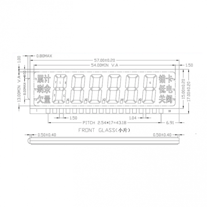 Custom Industrial TN Positive LCD Screen Display Pin Connector Display ...