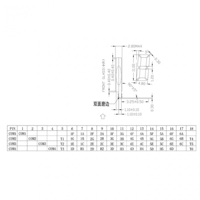 Custom Shaped LCD Screen STN LCD Display Module Blue Segment Dynamic Driving