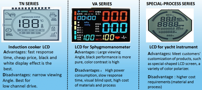 Customized Chip On Glass 7 Segment Positive LCD Display Graphic Matrix